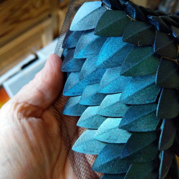 3D Printed Metallic Dragon Scales, Printed on Mesh Fabric, for Fantasy ...