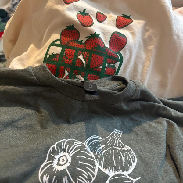 Strawberry Shirt, Screen Print T-shirt, Graphic Tee, Foodie Clothing ...