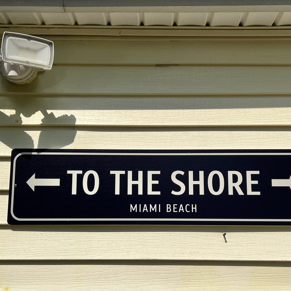To the Shore Arrow Sign, Personalized Boardwalk Beach House Sign ...
