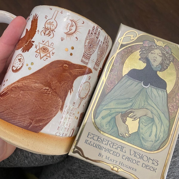 Good Luck Magic Raven Mug - Etsy