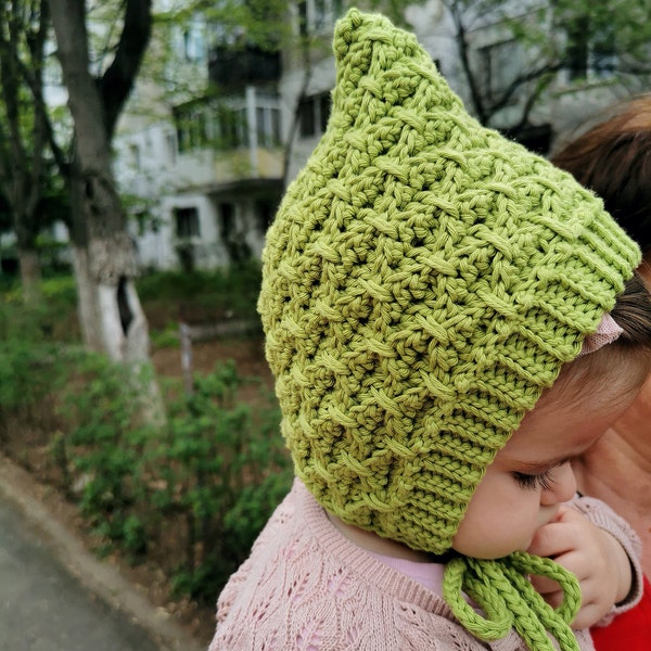 CROCHET PATTERN - the Enessa Bonnet | PDF Download | Cotton Baby Bonnet ...