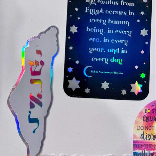 Shabbat Shalom Jewish Holographic Sticker, Judaism, Challah, Kiddush ...
