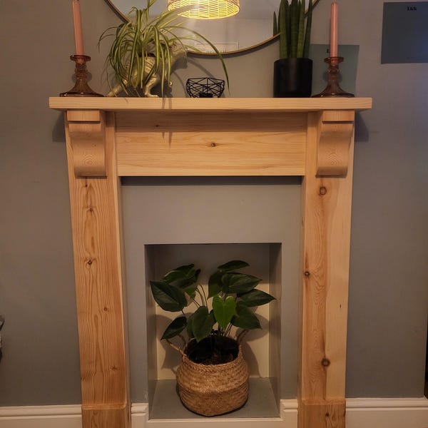 Small Fire Surround With Corbels / Brackets Pine Bedroom . Plus Made to ...