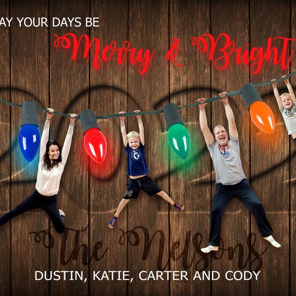 Digital Delivery Funny Christmas Card, Hanging From Xmas Lights Holiday ...