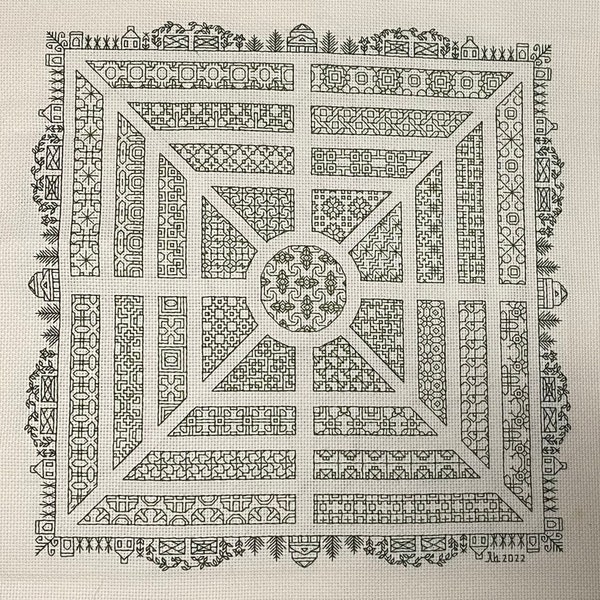 Getting Lost in a Blackwork Maze - Needlework, Blackwork, Blackwork ...