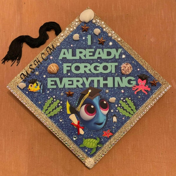 Printed Graduation Cap Topper, Forgot Everything, Finding Nemo ...