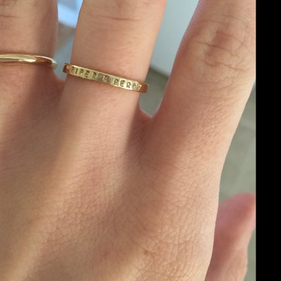 Engraved Gold Ring Personalized Gold Ring Solid 14k or 10k - Etsy