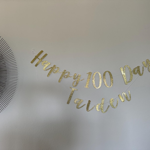 Happy 100 Days Banner, 100 Days Banner, Korean Birthday Banner, 100 ...