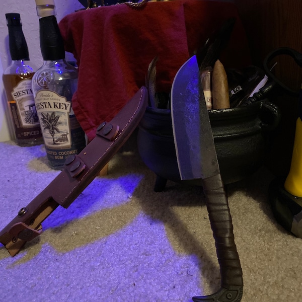 Smith Custom Handmade Carbon Steel Viking Raven Knife With Leather ...