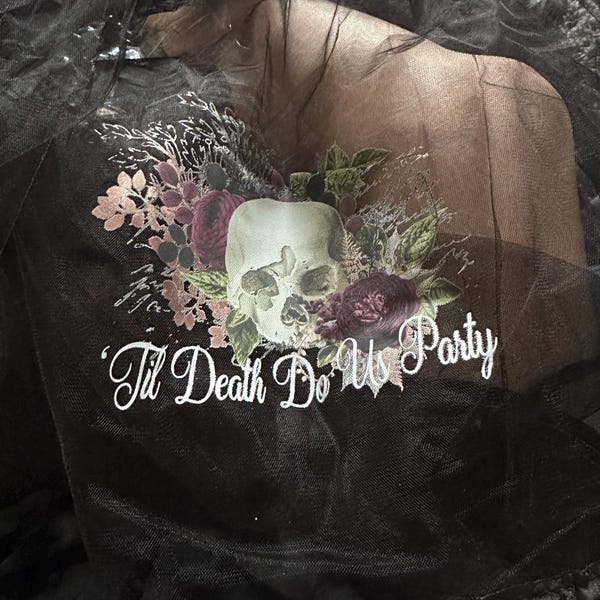 Personalised Future Mrs (your Name) Hen Party BLACK Veil - Floral Skull ...