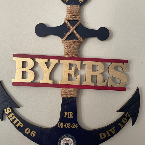 Personalized Navy Anchor/anchor Welcome Wreath/navy Moms/anchor Door ...