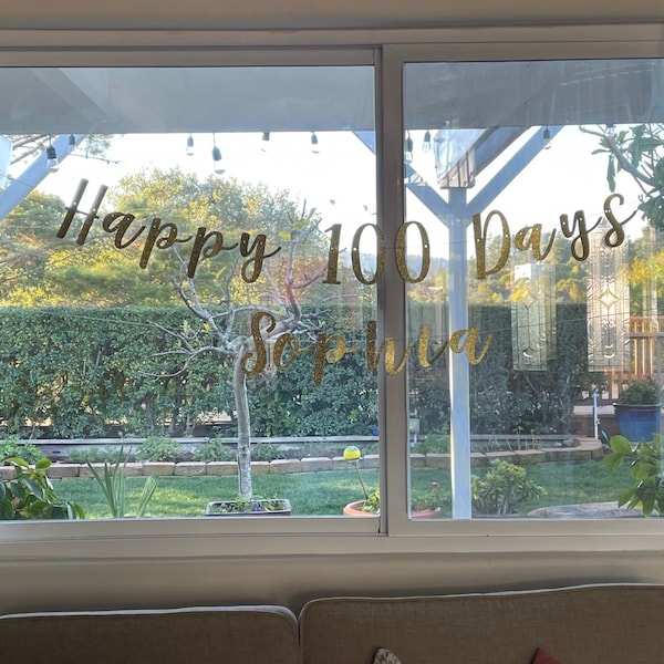 Happy 100 Days Banner, 100 Days Banner, Korean Birthday Banner, 100 ...