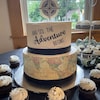 Vintage World Map Edible Cake Wrap or Pinwheel and Congrats Cake ...