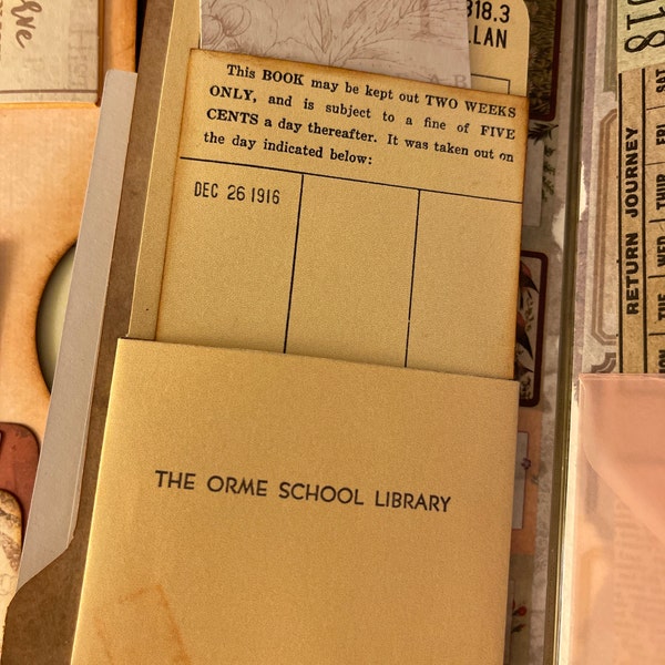 Library Pocket Kit With Card and Labels - the Raven - Antique Ephemera ...