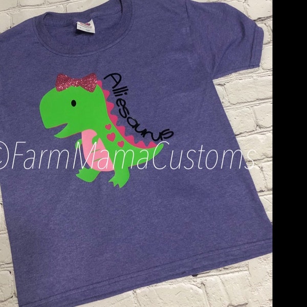 Girl Dinosaur SVG Bundle Pink T-rex Steg Bront Bows and Dinos Birthday ...