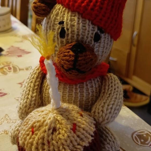 Birthday Bear 22pin Circular Knitting Machine Pdf Pattern - Sentro Addi ...