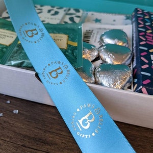 Business Branded 25mm Personalised Printed Ribbon Business Gift Wrap ...