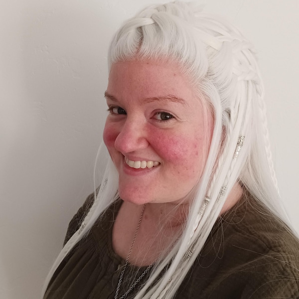 Braided Valkyrie Viking Wig With Metal Beads and Synthetic Dreadsto ...