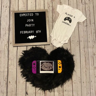 Player 4 Loading Gamer Pregnancy Announcement ONESIE® Pregnancy Reveal ...