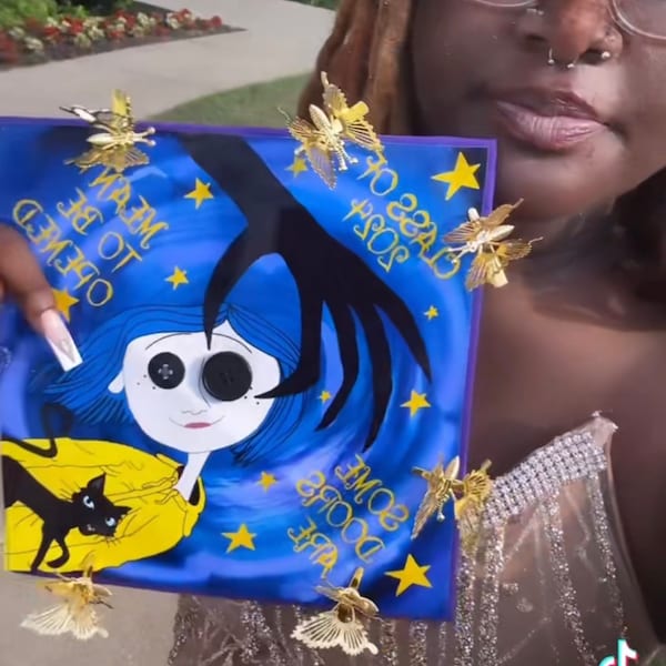 Graduation Cap Topper - Coraline - Cat - Customizable - Personlizable ...