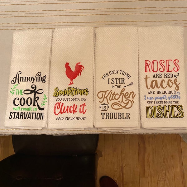 Funny Dish Towel Sayings Svg Bundle, Kitchen Humor SVG, Tea Towel ...