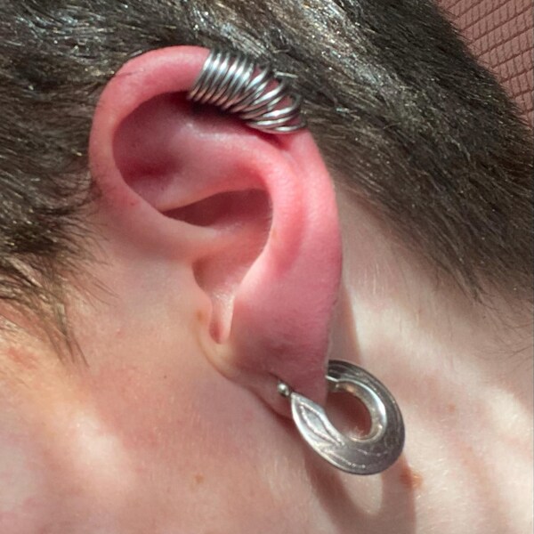 Swirl Ear Gauge With Pattern Gauge & Plug Earrings Saddle Plug Gauges for Stretched Ears Spiral ...