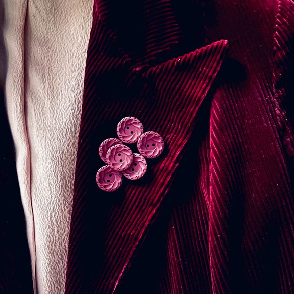 Cerise Shell Buttons 34mm a Set of 5 With an Iridescent Finish Eco - Etsy