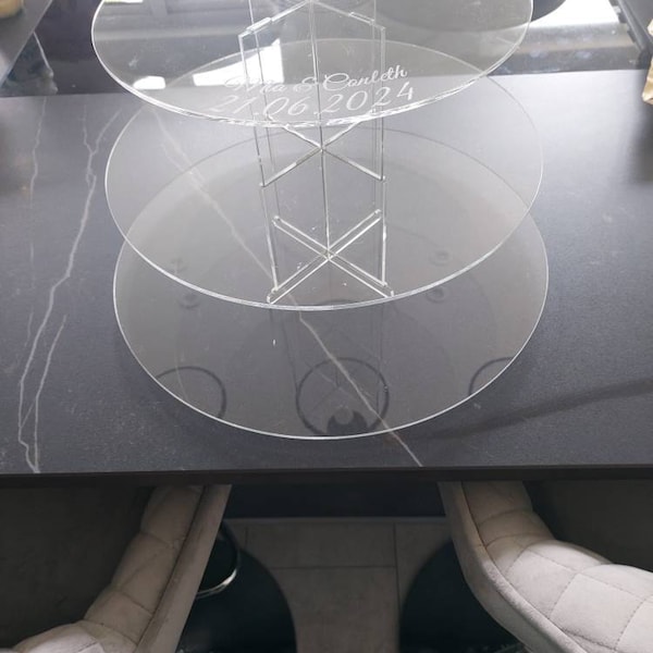 Round Acrylic Crystal Wedding/party Cake Stand Kit With Crystals and ...