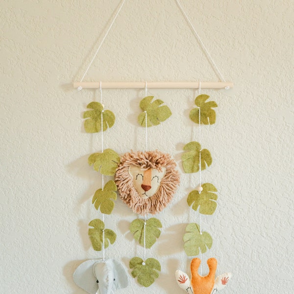 Safari Garland, Safari Wall Decor, Jungle Nursery Decor, Felt Safari ...