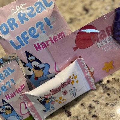 Straws Party Bluey Party Bingo Birthday Bluey Decoration - Etsy