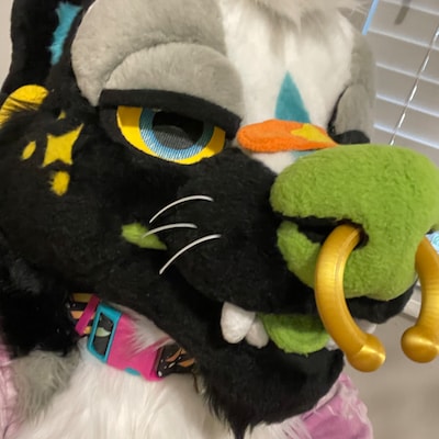 Lf-inspired 90s Rainbow Zebra Stripes Adjustable 1525 Fursuit Collar ...