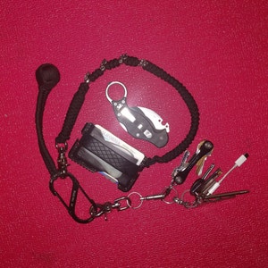 Black EDC Wallet Chain Style Lanyard - Etsy
