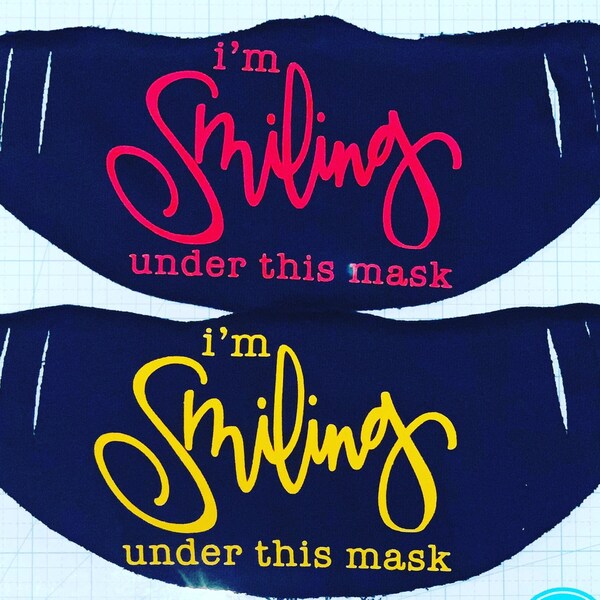 I'm Smiling Under This Mask Face Mask Digital Design- Hand Lettered SVG ...