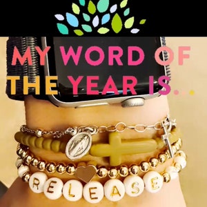 Personalized Word Bracelet, Kids Name Bracelet, Stacking Mama Bracelet ...