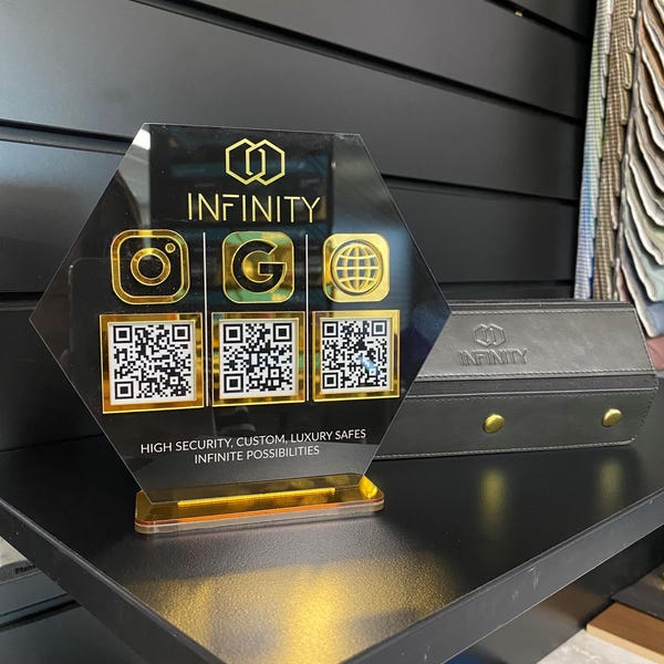 Multi QR Code Business Social Media Sign, Custom QR Code Sign ...