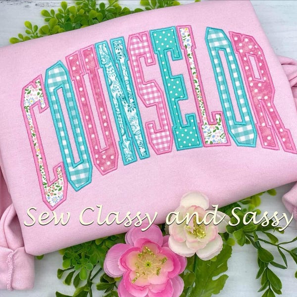 Chenille Yarn Script Font Applique Embroidery Seven Sizes 2, 3, 4, 5, 6 ...