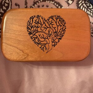 Tree of Life Engraved Wooden Treasure Box of Mahogany | Etsy