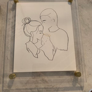 DIGITAL DOWNLOAD Family Line Art Portrait Three Angel Babies | Etsy