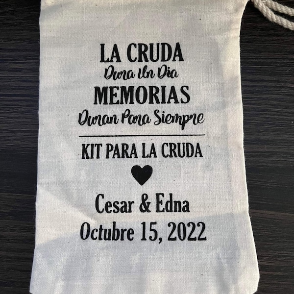 Personalised La Cruda Hangover Kit Bags - Cruda Kit - Bachelorette ...