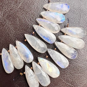 Rainbow Moon Stone, 6 Pieces, Drill Gemstone, Cloud Shape Stone, Blue ...