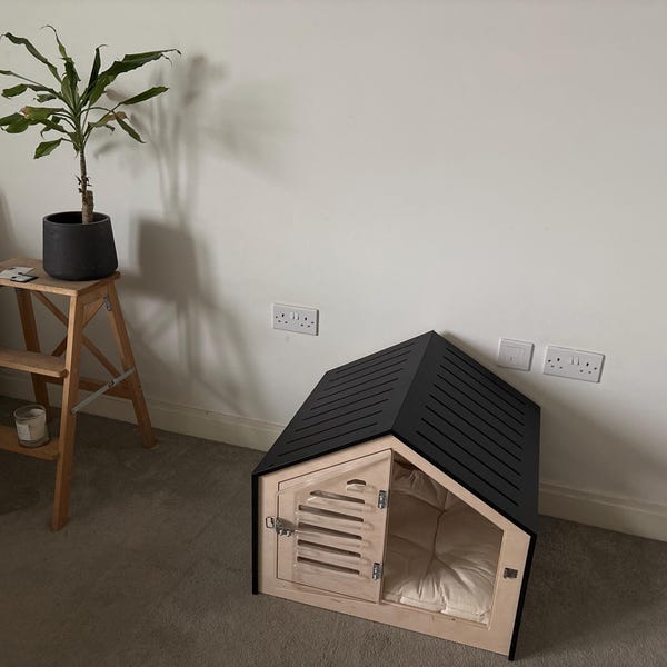 Dog Crate With Acrylic Door Venlo. Indoor Wooden Crate for Small and ...