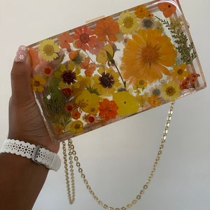 Genuine Flower Resin Clutch Purse - Etsy
