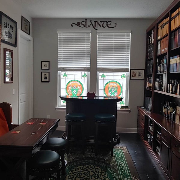 Slainte W/ Shamrock Bar Sign/ Irish Gaelic Cheers to Good Health/ Pub ...