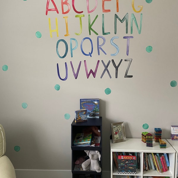 Rainbow Uppercase Letters - Fabric Wall Decal - Color Story - Mej Mej ...