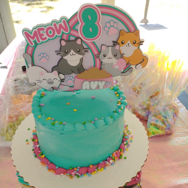 Custom Kitten Cake Topper/ Cat Party - Etsy