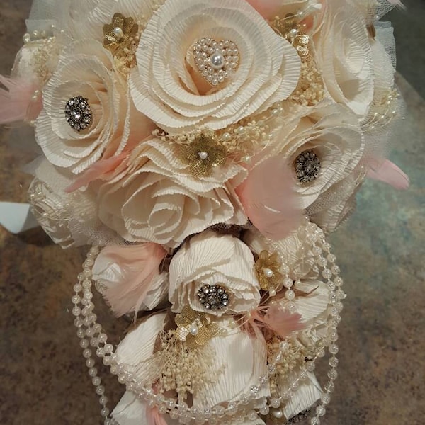 Lazo De Boda - Perlas Blancas Y Flores Con Hojas De Olivo Verdes - Lazo ...