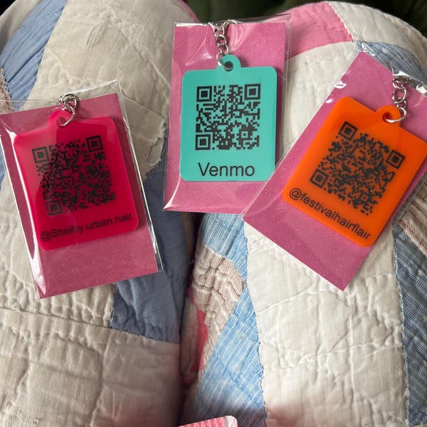Custom Acrylic QR Code Keychain for Payment Links, Social Media, or ...
