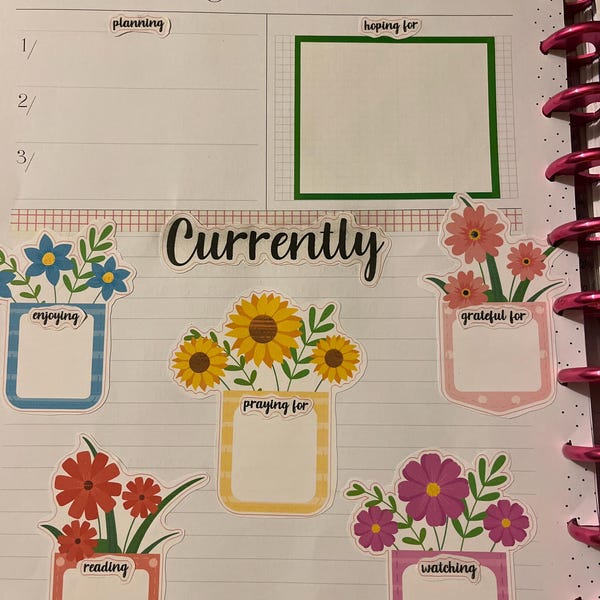 Printable Currently Page Stickers ~ Cute Hearts Valentines Theme for ...