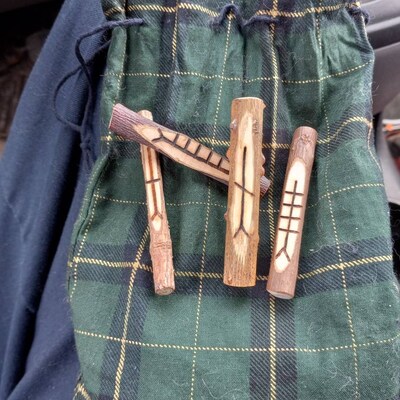 20 Celtic Tree Ogham Staves Made With Corresponding Woods With Pouch ...