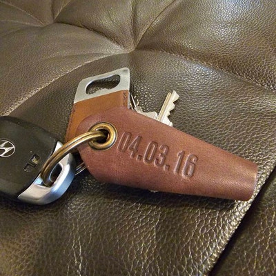 Personalized Leather Keychain Wrap Key Wrap Key Fob Customized With ...